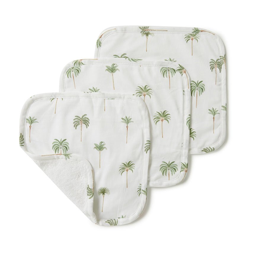 Palm - Baby Face & Body Wash Cloths - 3 Pack - BabyBoo Prints