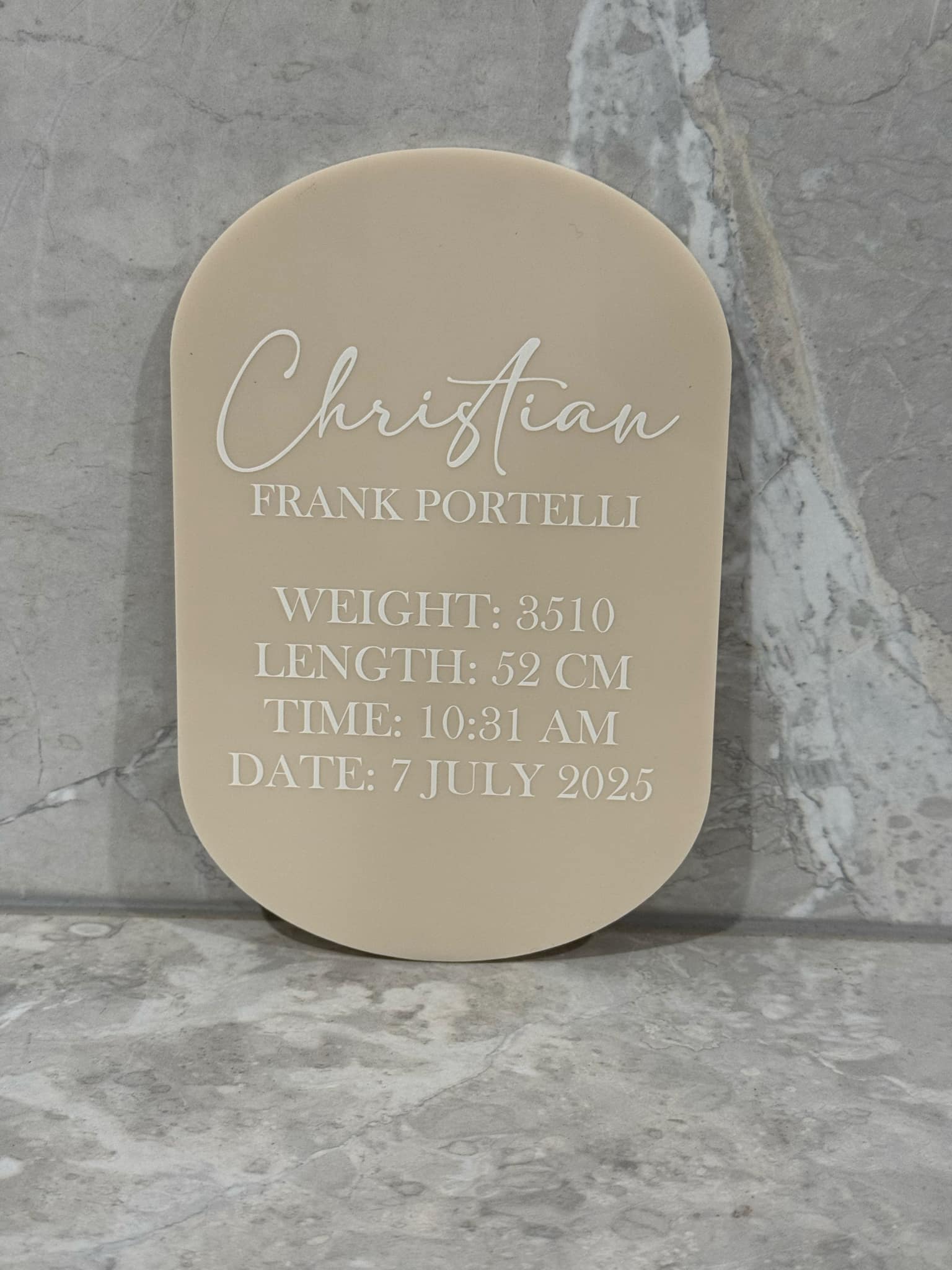 Personalised Keepsake Baby Plaque | BabyBoo Prints Australia